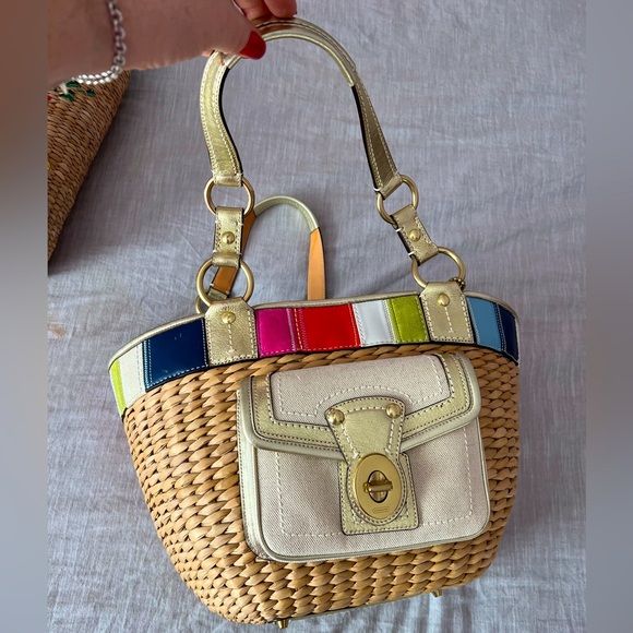 Bags | Coach Straw Tote Bag | Poshmark